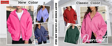 Faiable Mens Womens Double Zip Up Hoodie Oversized Acid Wash Hoodies