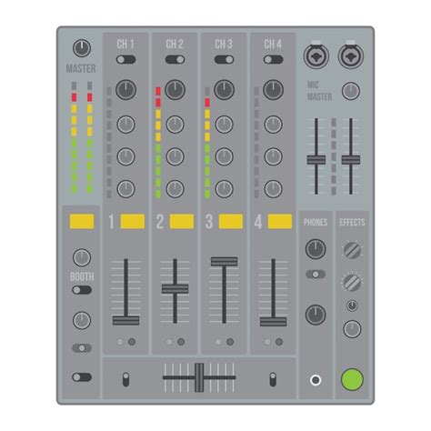 Premium Vector Vector Flat Design Sound Dj Mixer With Knobs And Sliders
