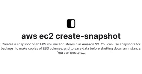 Aws Ec2 Create Snapshot Fig