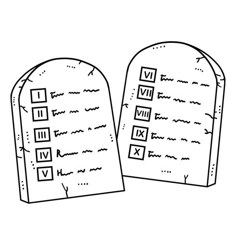 Tabletas Cristianas De Los Diez Mandamientos Aisladas Vector Premium