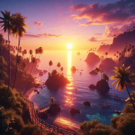 Premium Photo Hyper Realistic Illustrations Sunset