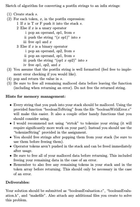 Solved 1 Create Stack S 2 For Each Token X In The