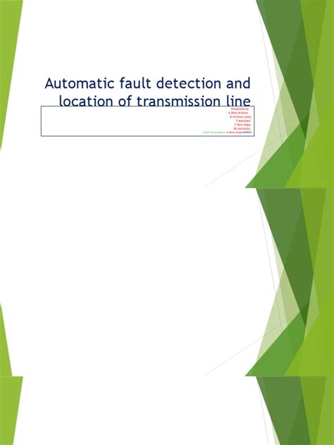 Automatic Fault Detection And Location Of Transmission Line Pdf