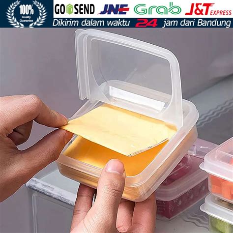 Jual Kotak Dispenser Keju Plastik Transparan Kotak Penyimpanan Keju Mentega Buah Sayuran