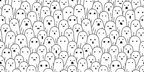 유령 원활한 패턴 할로윈 벡터 으스스한 스카프 고립 반복 벽지 타일 배경 악마 악마 만화 일러스트 낙서 선물 포장지 흰색 디자인 패턴에 대한 스톡 벡터 아트 및 기타 이미지