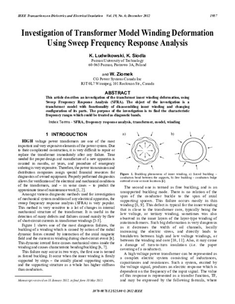 pdf investigation of transformer model winding deformation using