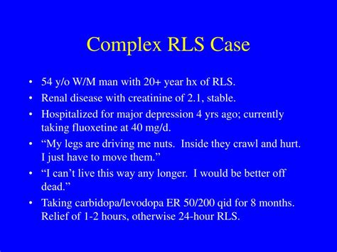 Ppt Restless Legs Syndrome Rls Symptom Derived Treatment Powerpoint