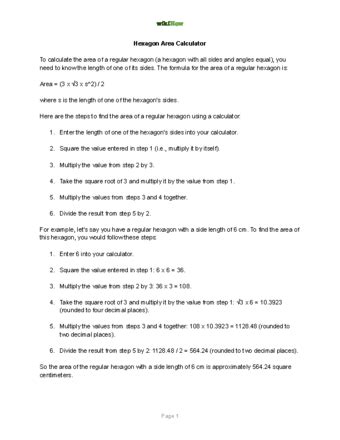 5 Ways To Calculate The Area Of A Hexagon WikiHow 5 Ways To Calculate The Area Of A Hexagon WikiHow