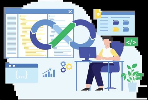 Best Girl Doing Software Testing Work Illustration Download In Png And Vector Format