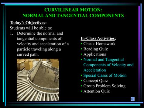 Curvilinear Motion Normal And Tangential Components