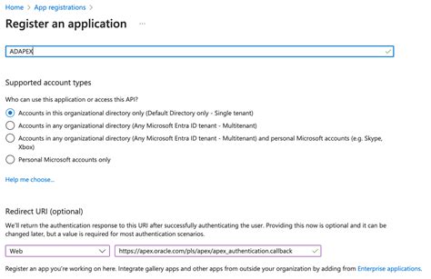 Oracle Apex Microsoft Azure Entra Id Integration