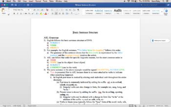 Basic ASL Sentence Structure By Nora S ASL Resources TPT