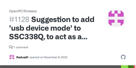 suggestion to add usb device mode to ssc338q to act as a usb camera