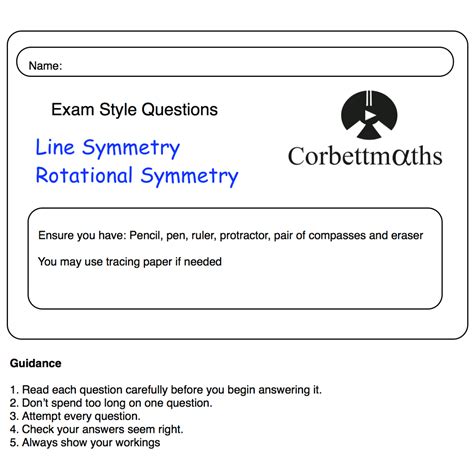 Rotational Symmetry Practice Questions Corbettmaths Worksheets Library