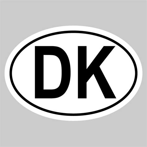 Autocollant Code Pays Dk Danemark Zonestickers