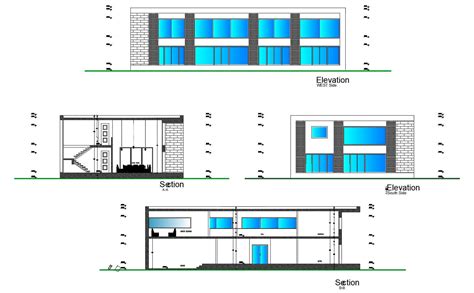 Elevation Drawing Of 2 Storey House In Autocad