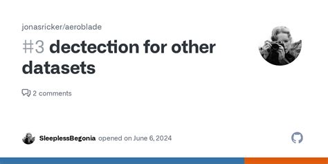 Dectection For Other Datasets · Issue 3 · Jonasrickeraeroblade · Github
