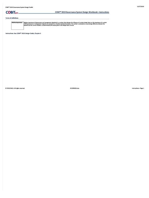 Cobit 2019 Design Toolkittkteng1218xlsx Pdf