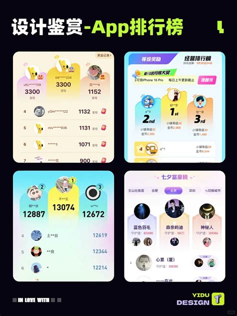 Ui设计｜app排行榜设计页面分享 小红书 花瓣网