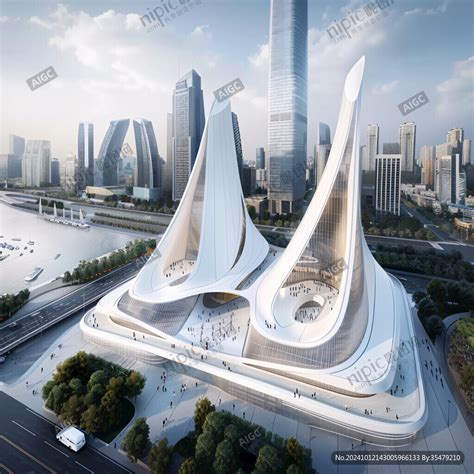 ai创作图扎哈设计 扎哈作品 扎哈 未来高端地产建筑 扎哈哈迪德建筑 现代城市异性建筑设计 科技文化中心素材 未来建筑创意 扎哈哈迪德 最新