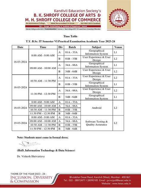 b sc it and ds sem 3 and 5 practical exam time table march 2024 1 pdf