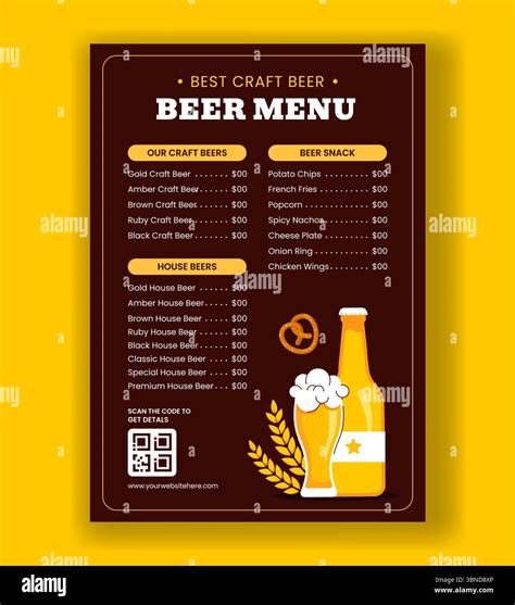 International Beer Day Menu Promotion Design With Flat Cartoon Beer Background Stock Vector