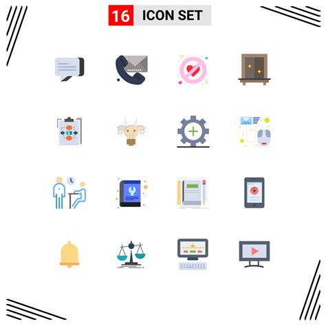 16 User Interface Flat Color Pack Of Modern Signs And Symbols Of Business Dressing Adultery