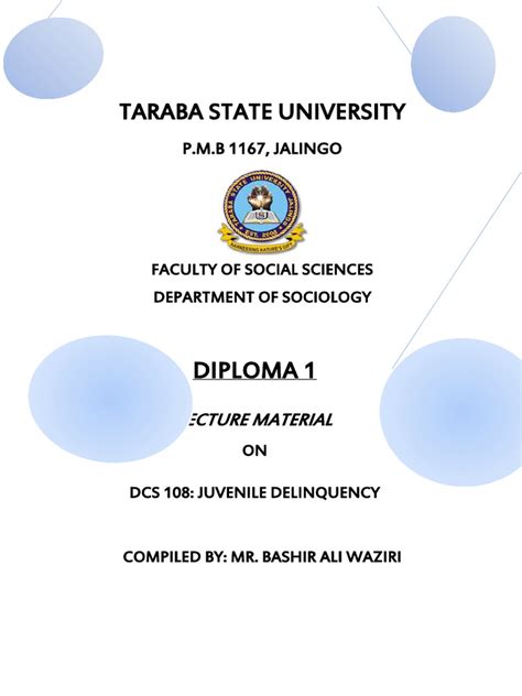 Alh Bash Soc Lecture Material Pdf Juvenile Delinquency Juvenile