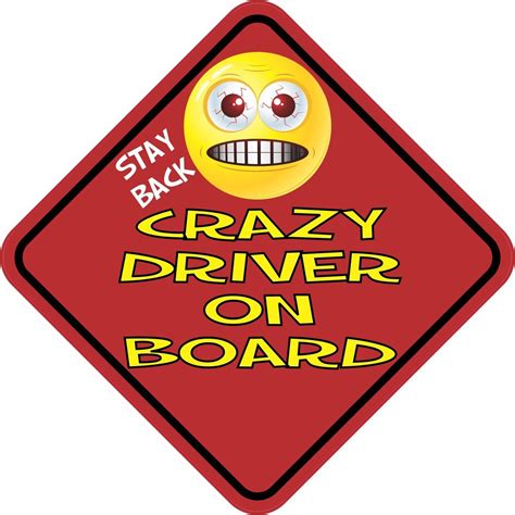 5x 5 Stay Back Crazy Driver On Board Bumper Sticker Decal Vinyl