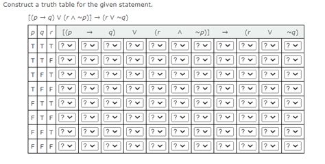 Solved Construct A Truth Table For The Given Statement P Chegg
