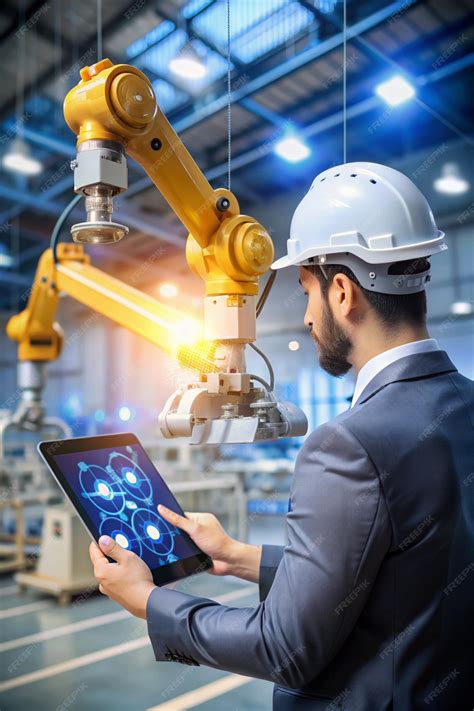 Manager Technical Industrial Engineer Working And Control Robotics With