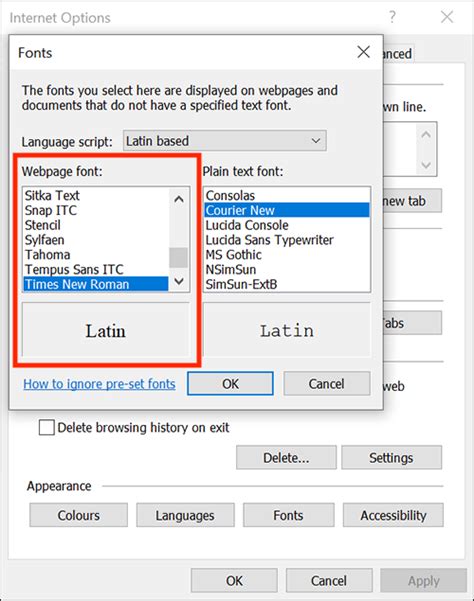 Changing The Fonts In Internet Explorer For Windows AbilityNet