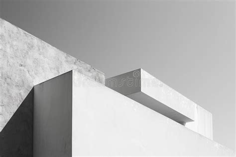 Minimalist Architectural Design Of A Modern Building With Clean Lines And Geometric Shapes Stock