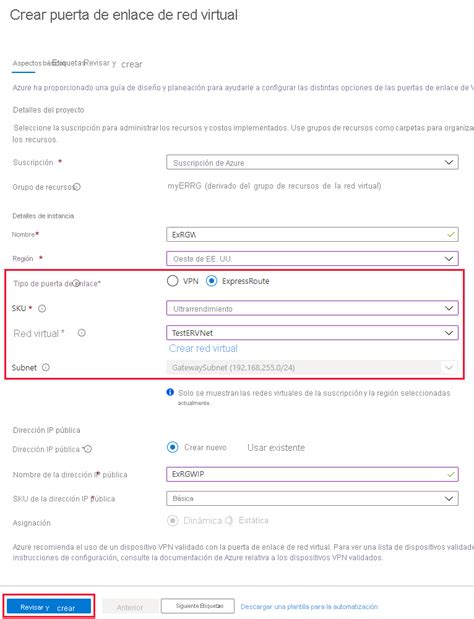 Configuración De Conexiones Coexistentes De Vpn De Sitio A Sitio Y Expressroute Azure Portal