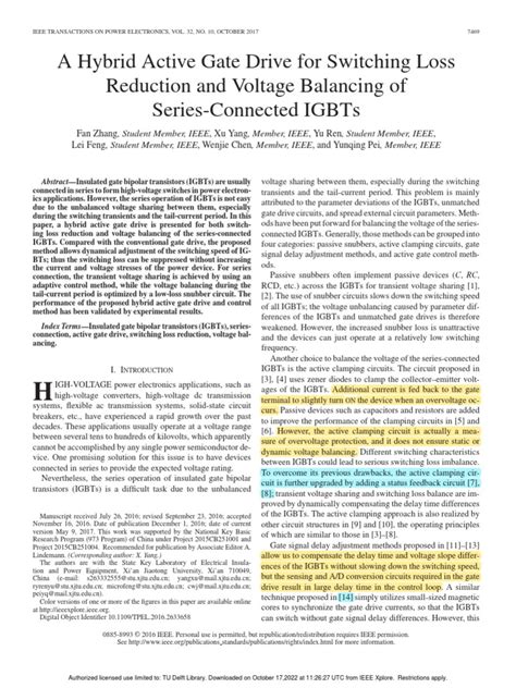A Hybrid Active Gate Drive For Switching Loss Reduction And Voltage Balancing Of Series