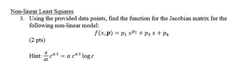 Solved Matlab Coding For Linear Least Squares And Non Linear