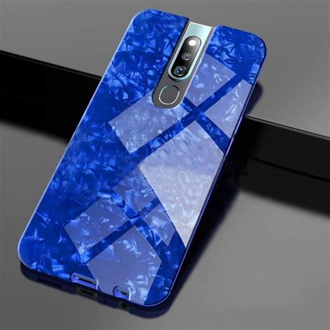 Vaku Oppo F Pro Glossy Marble With H Hardness Tempered Glass Overlay Back Cover F Pro