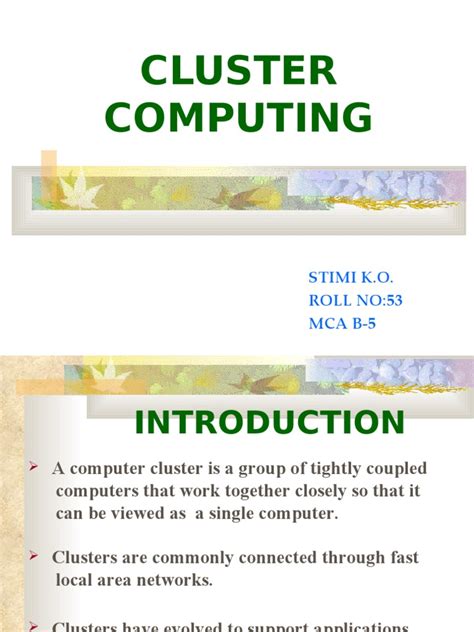 cluster computing pdf computer cluster network topology