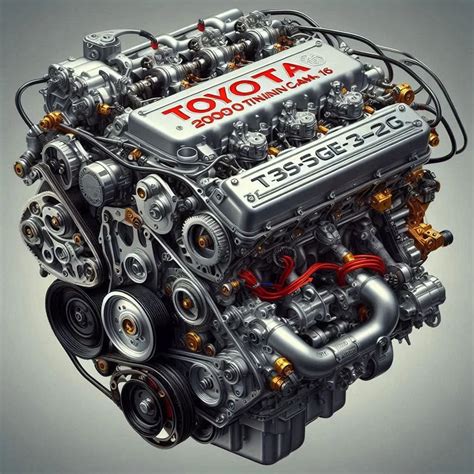 Toyota 3s Ge Engine Featuring Intricate Components With Metallic