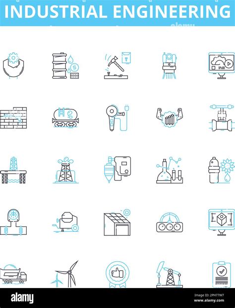 Industrial Engineering Vector Line Icons Set Industrial Engineering