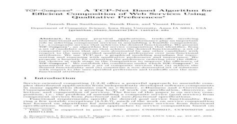 tcp − compose ⋆ a tcp net based algorithm for efficient composition