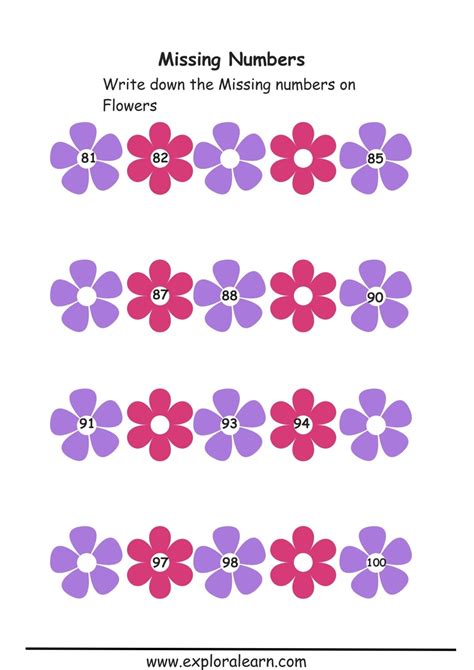 Missing Numbers Worksheets Enhance Number Sense For 2 6 Year Olds