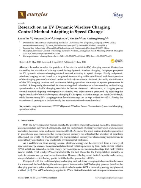 Research On An Ev Dynamic Wireless Charging Contro Pdf