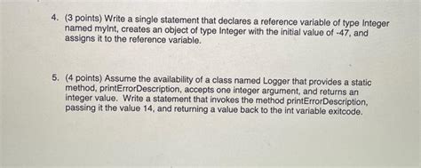 Solved Points Write A Single Statement That Declares Chegg