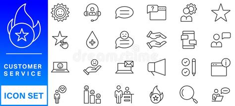 Customer Service And Support Outline Icon Collection Stock Illustration Illustration Of