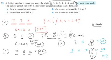 Ib Hl Combinatorics Question On 3 Digit Numbers Sumants 1 Page Of Math