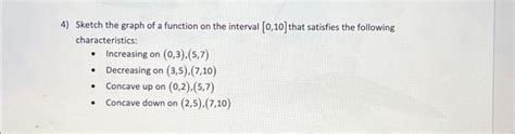 Solved Sketch The Graph Of A Function On The Interval Chegg