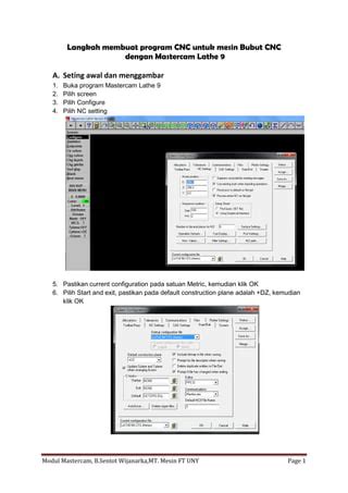 Tutorial Mastecam Lathe Pemula PDF