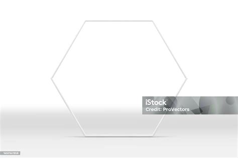 흰색 3d 육각형 프레임 파스텔 테두리 모형 화장품 쇼 프리젠테이션 벡터 0명에 대한 스톡 벡터 아트 및 기타 이미지 0명 Fashion Show 가정의 방 Istock