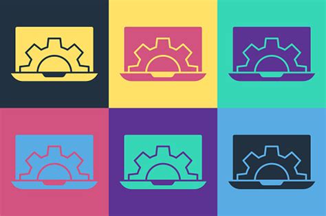 Pop Art Software Web Development Programming Concept Icon Isolated On Color Background
